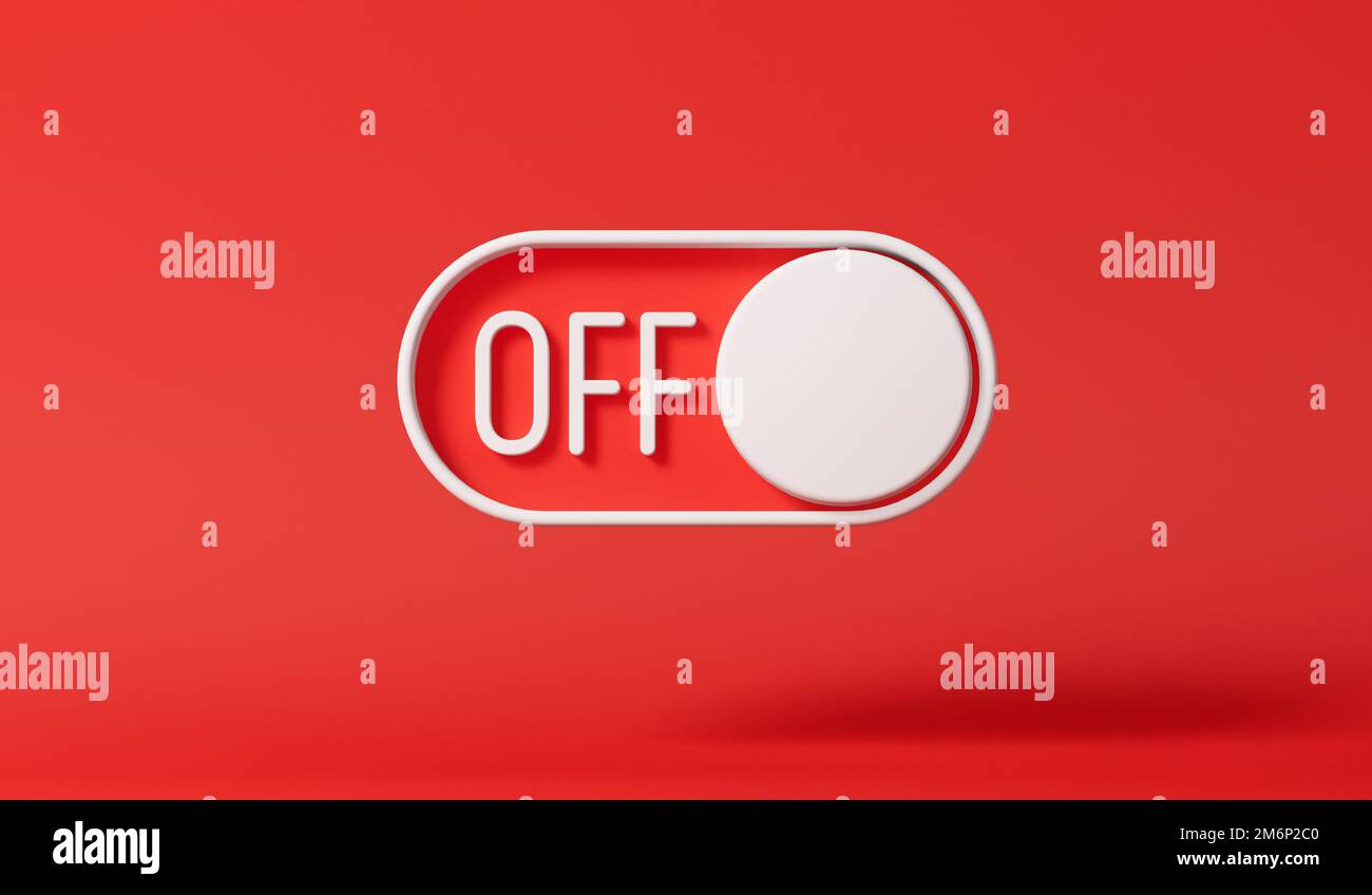 on off toggle switch turned on. Business startup concept. 3D Rendering ...