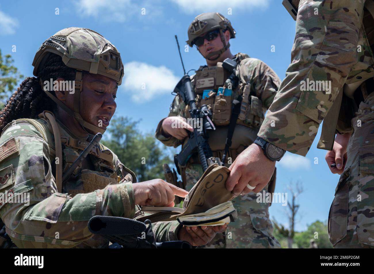 U.S. Air Force Airmen with the 736th Security Forces Squadron plan ...