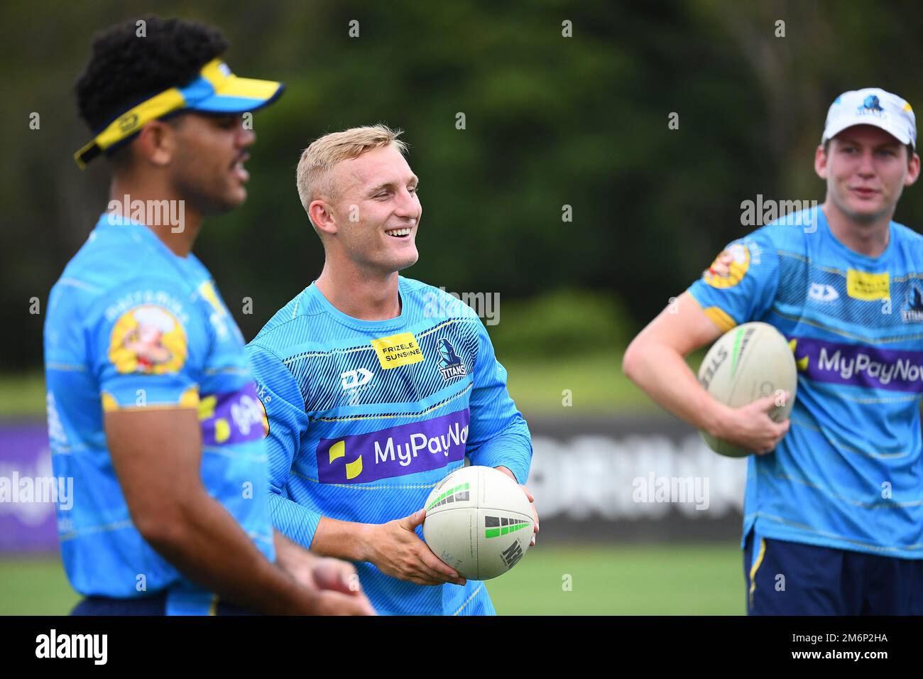 Titans player Tanah Boyd looks on at a Gold Coast Titans NRL training ...