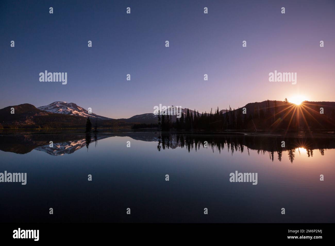 Lake on sunset Stock Photo - Alamy