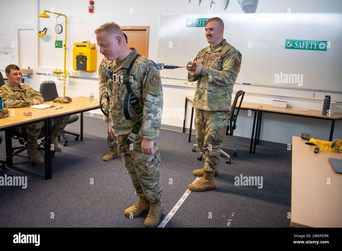 Staff Sgt. Jacob Bass, right, 52nd Fighter Wing Safety occupational ...