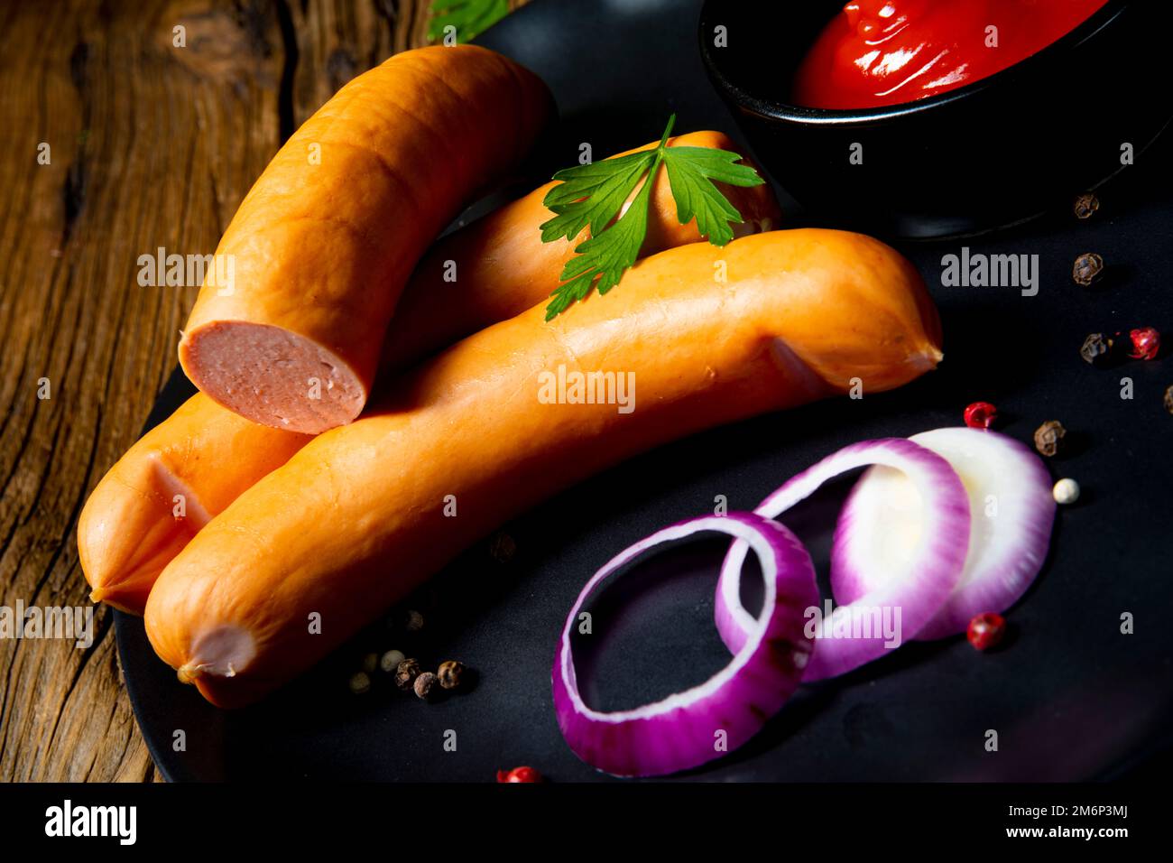 Delicious warm ham bockwurst Stock Photo - Alamy