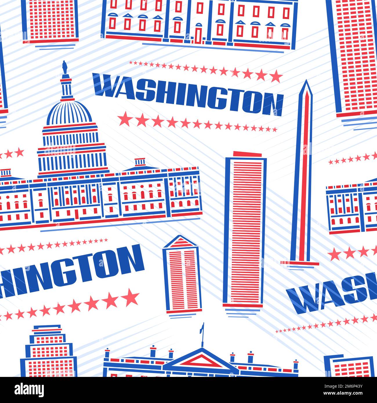 Vector Washington Seamless Pattern, repeating background with ...