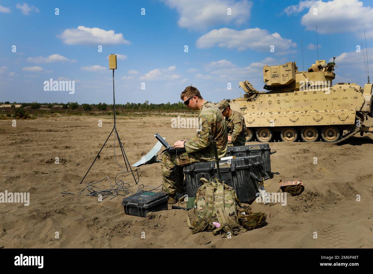 U.S. Army Sgt. Matthew McKenzie, an infantryman and raven operator, and ...