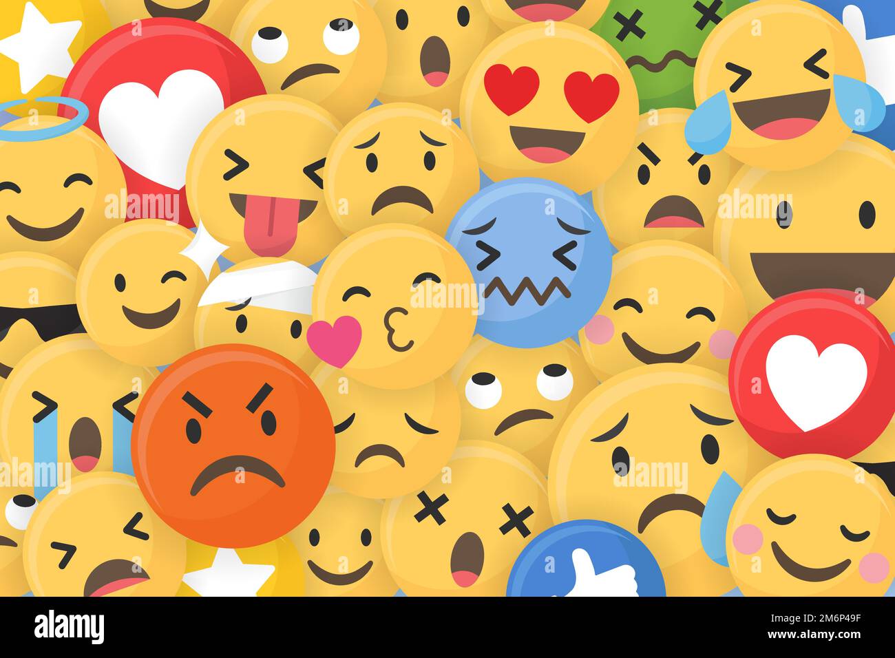 Social media emoji patterned background vector Stock Vector Image & Art ...