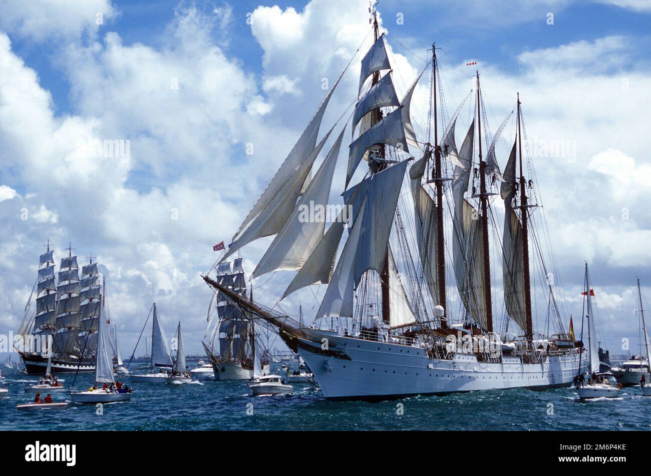 Spanish Navy topsail schooner Juan Sebastian de Elcano, Cadiz, 2000 ...