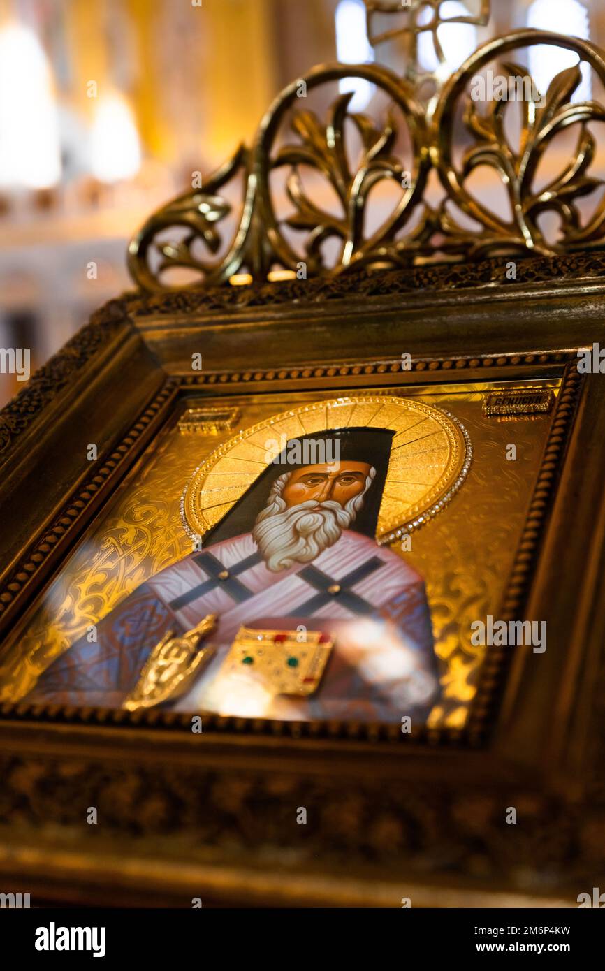 Belgrade, Serbia - December 20, 2022: Icon of Nectarios of Aegina ...