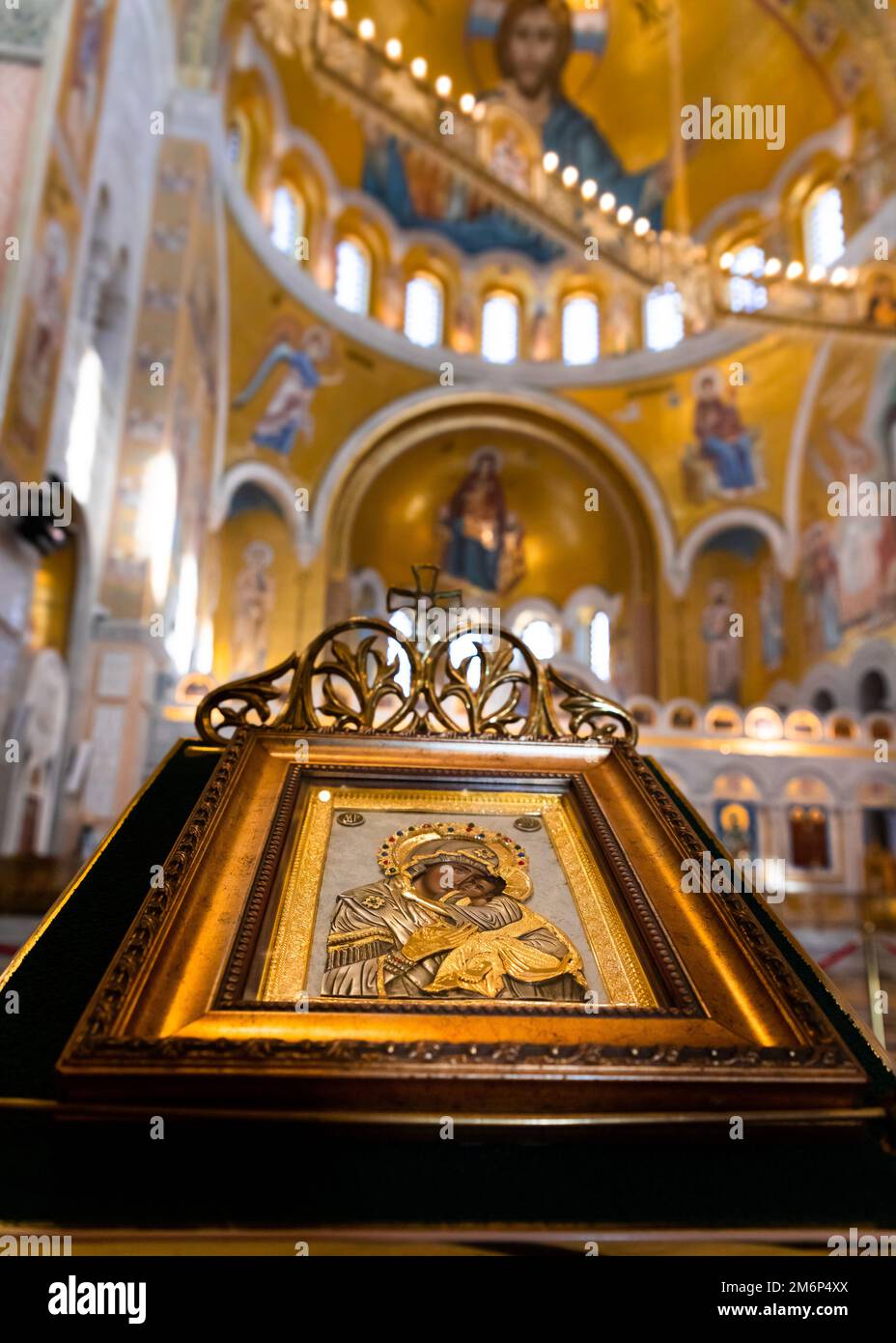 Belgrade, Serbia - December 20, 2022: Icon of Mary the Mother of God ...