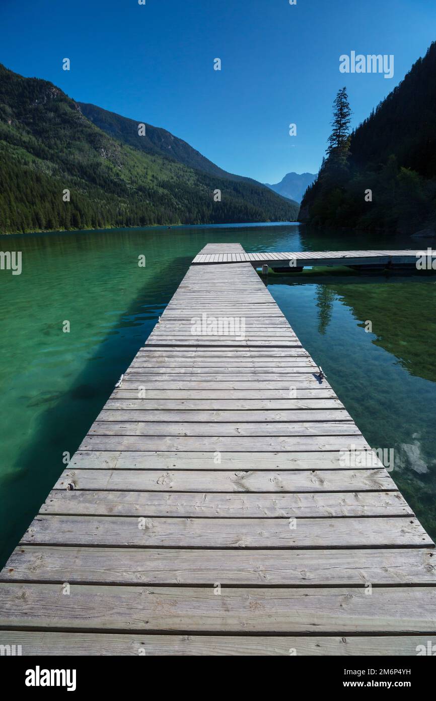 Pier on the lake Stock Photo - Alamy