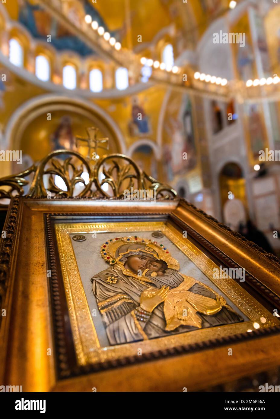 Belgrade, Serbia - December 20, 2022: Icon of Mary the Mother of God ...