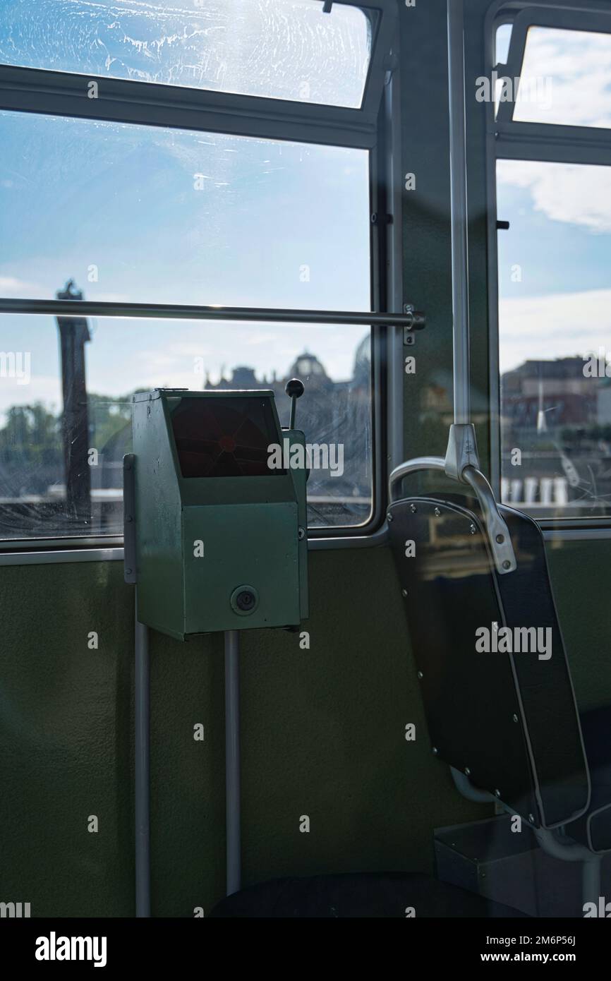interior old streetcar dresden german Stock Photo - Alamy