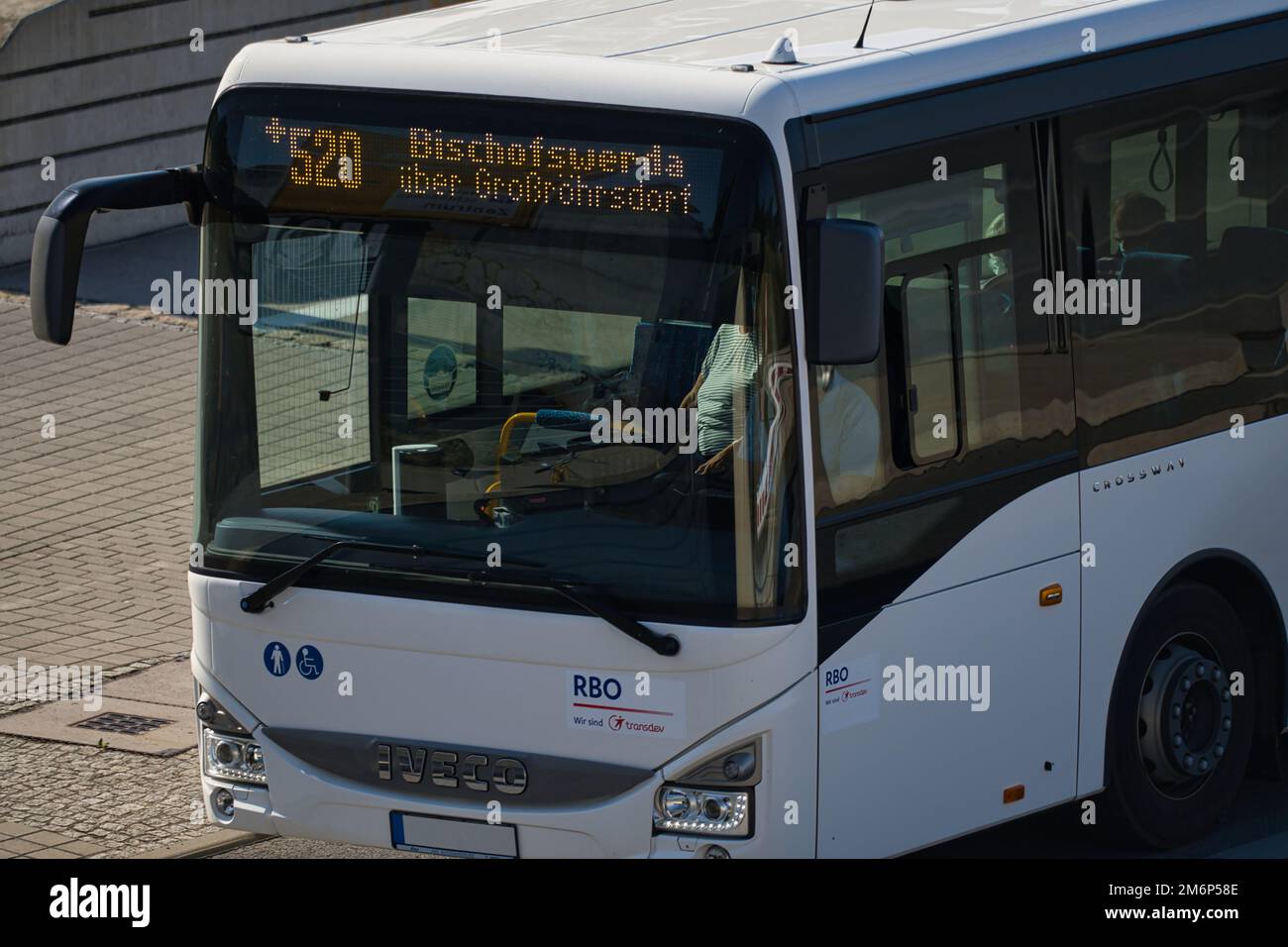 public transport bus in a city center Stock Photo - Alamy