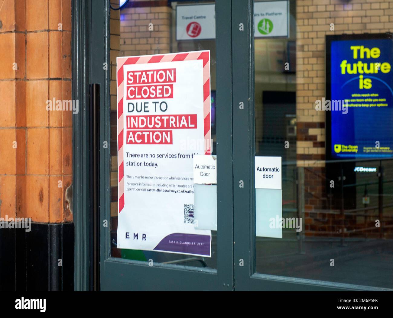 Leicester, UK. 05 January 2023. Official ASLEF picket line as train ...