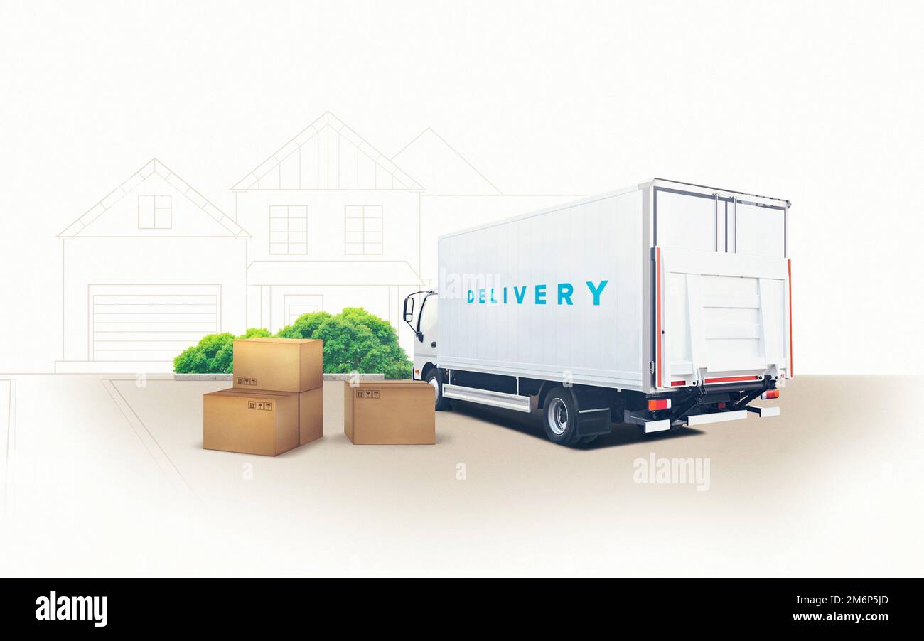 Goods in cardboard boxes Cut Out Stock Images & Pictures - Alamy