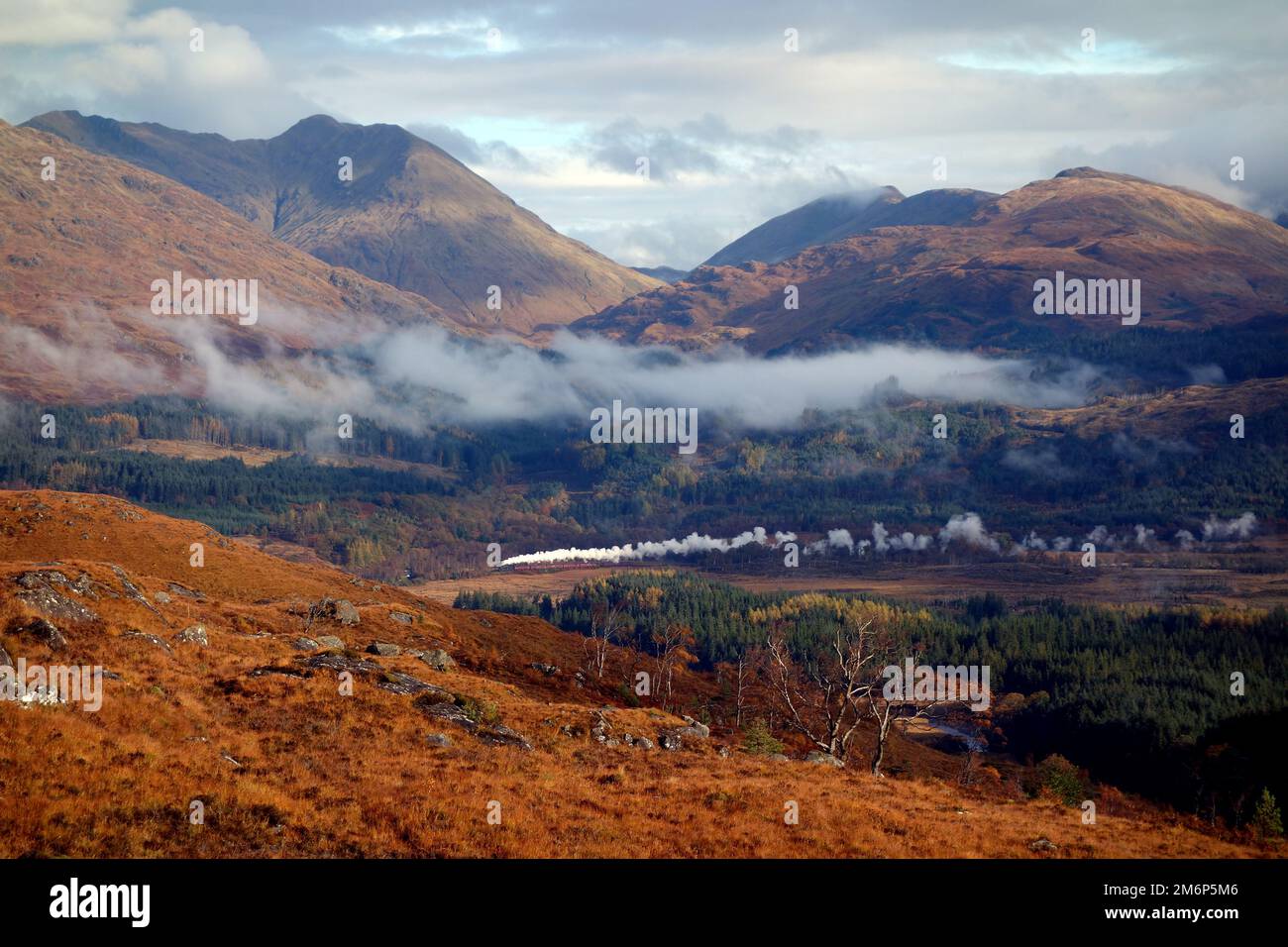 The Jacobite Steam Train with the Corbetts 'Streap' and 'Braigh nan ...