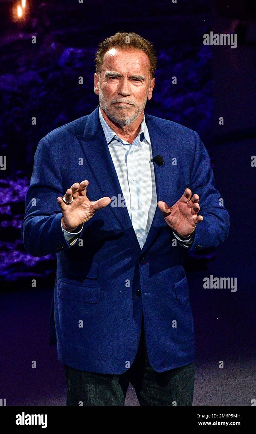 LAS VEGAS, Nevada - Arnold Schwarzenegger Speaking at CES BMW keynote ...
