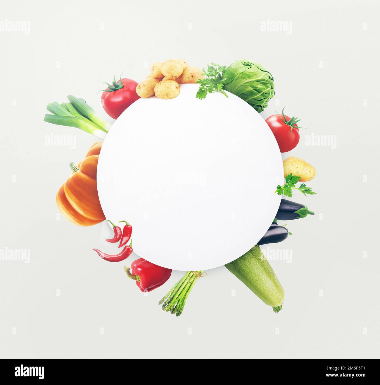 Organic fresh food background and white paper. Food illustration ...