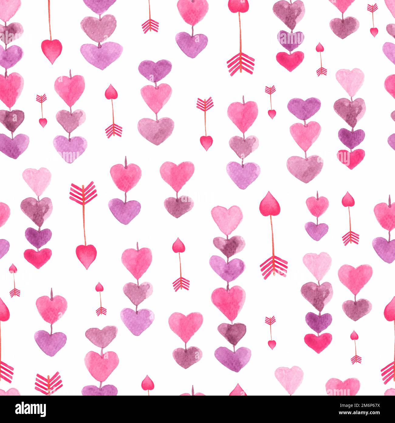 Pattern of chain of hearts and arrows. Seamless background for your ...