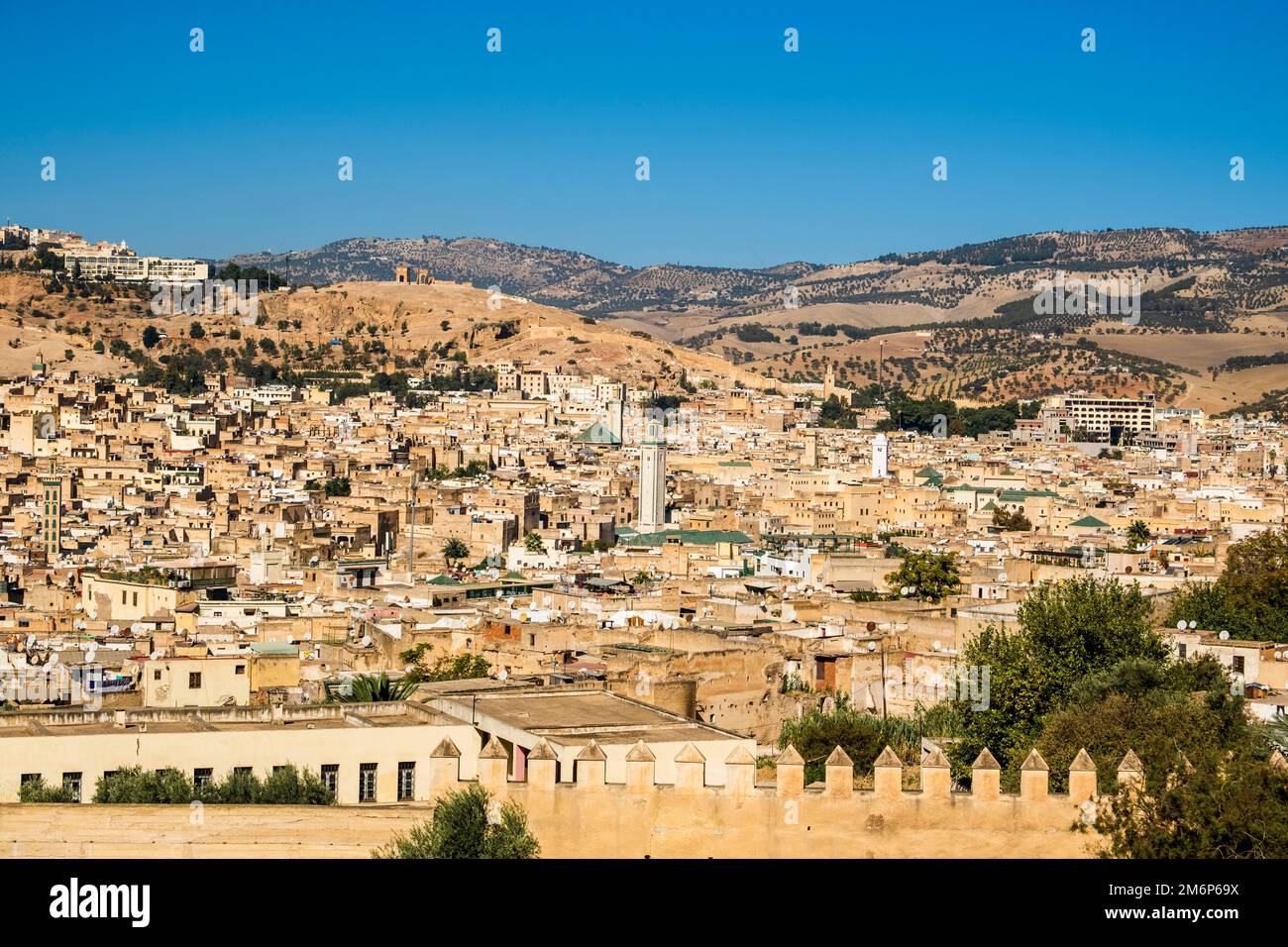 Beautiful panoramic view of Fes, Morocco, North Africa Stock Photo - Alamy
