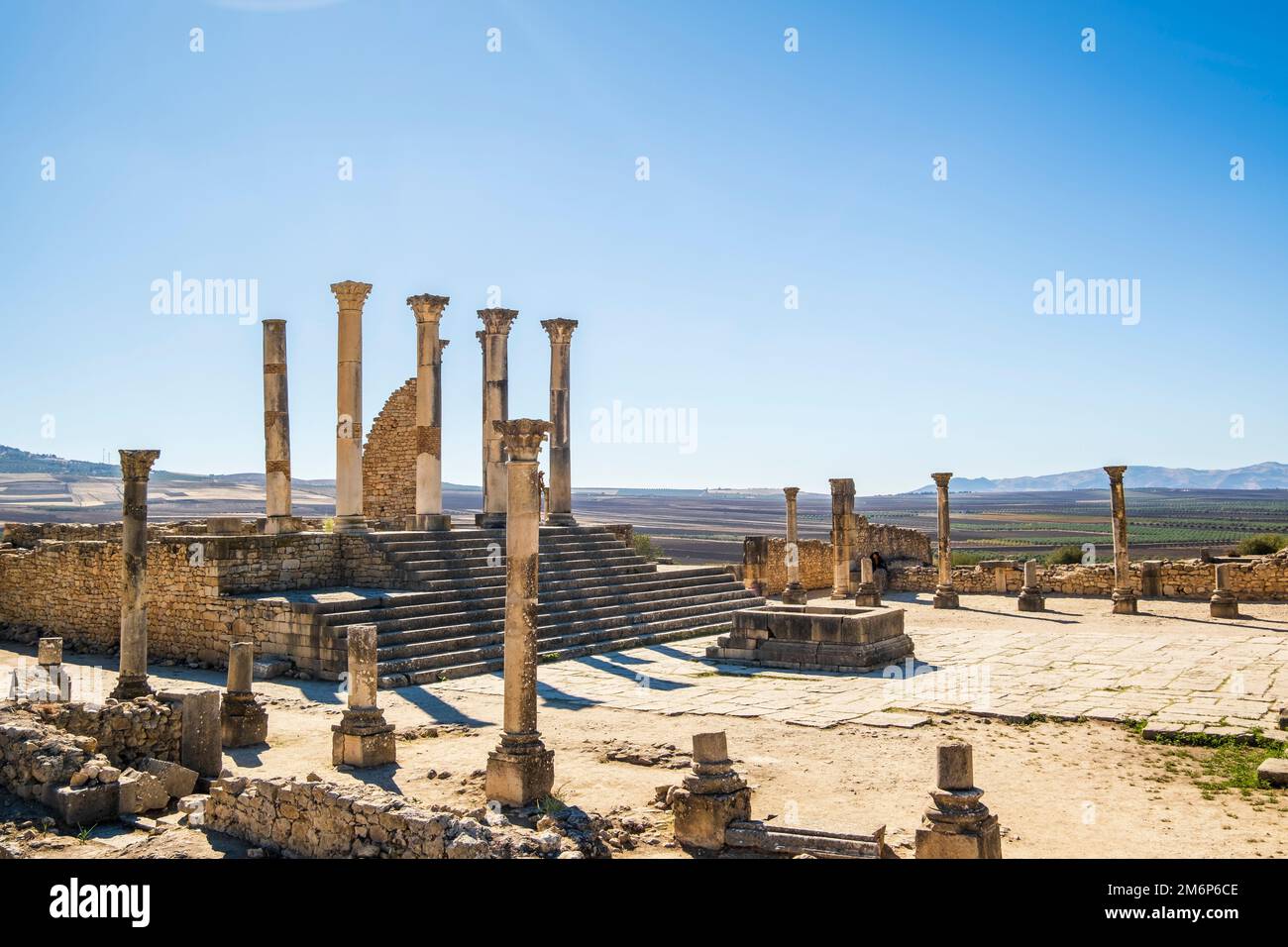 Well-preserved roman ruins in Volubilis, Fez Meknes area, Morocco ...