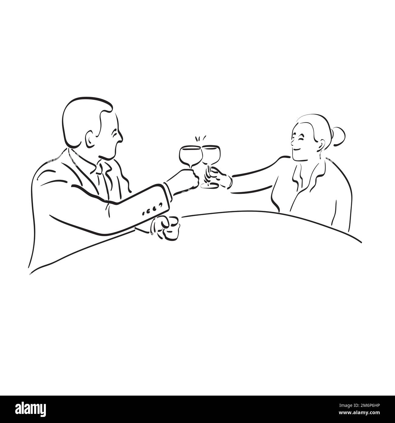 Businesspeople cheers celebration with his partner illustration vector ...