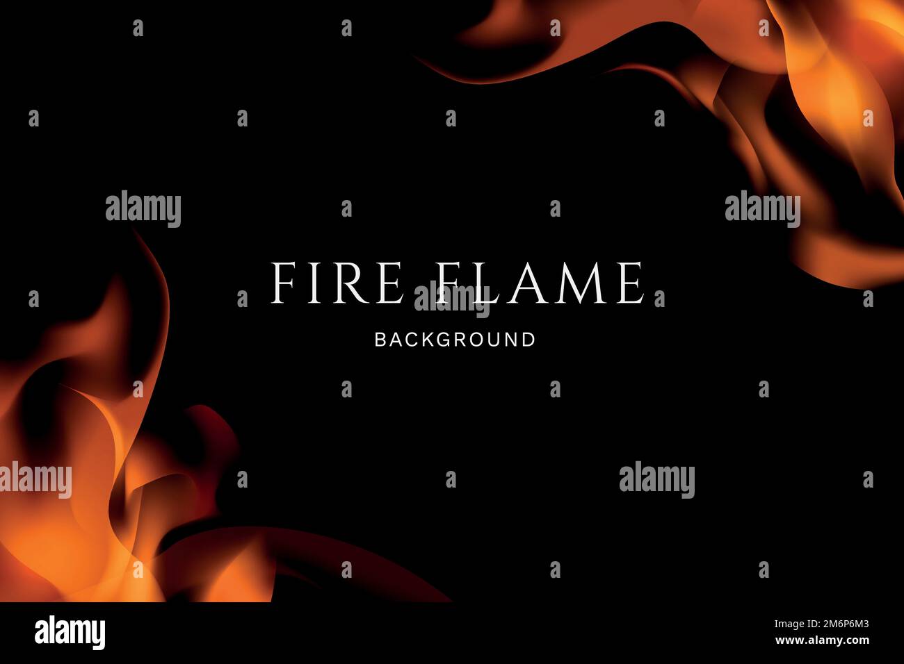 Orange blazing flame on a black background vector Stock Vector Image ...