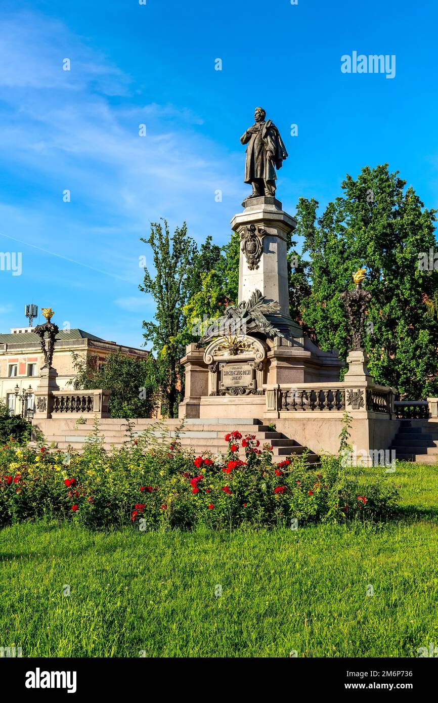 Warsaw, Poland. Monument of Adam Mickiewicz Stock Photo - Alamy