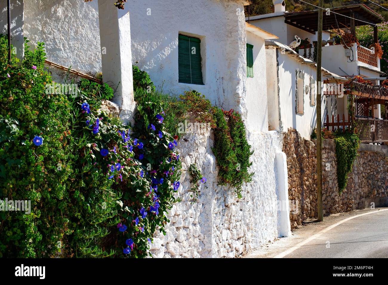 Mediterranean architecture flowers village Spain Stock Photo - Alamy