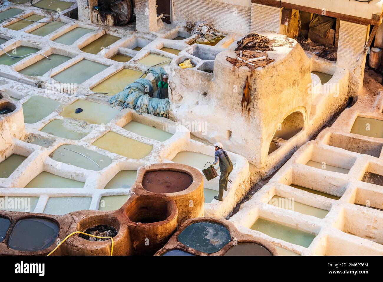 Famous tannery in sunny Fez, Morocco, North Africa Stock Photo - Alamy