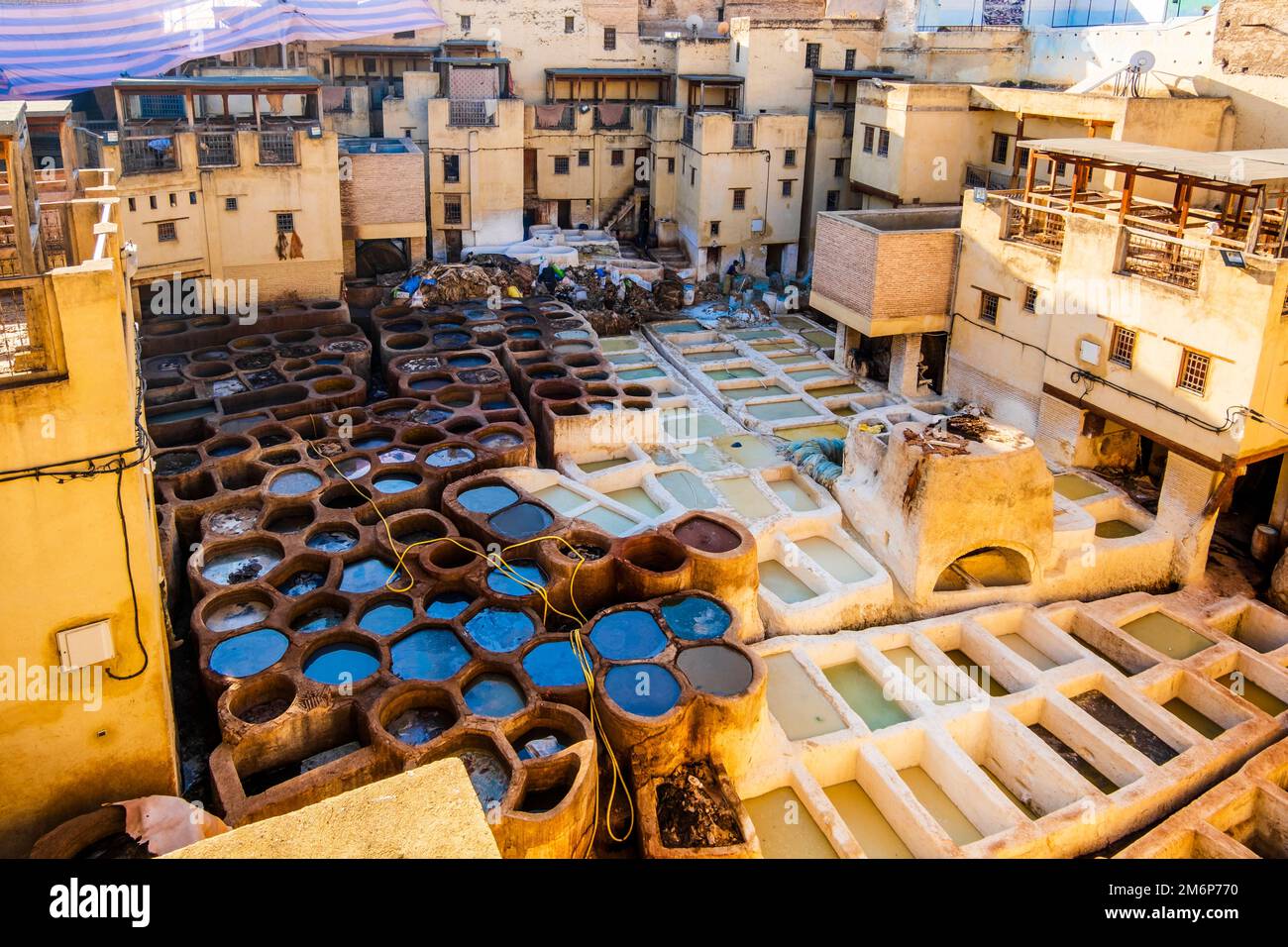 Famous tannery in sunny Fez, Morocco, North Africa Stock Photo - Alamy