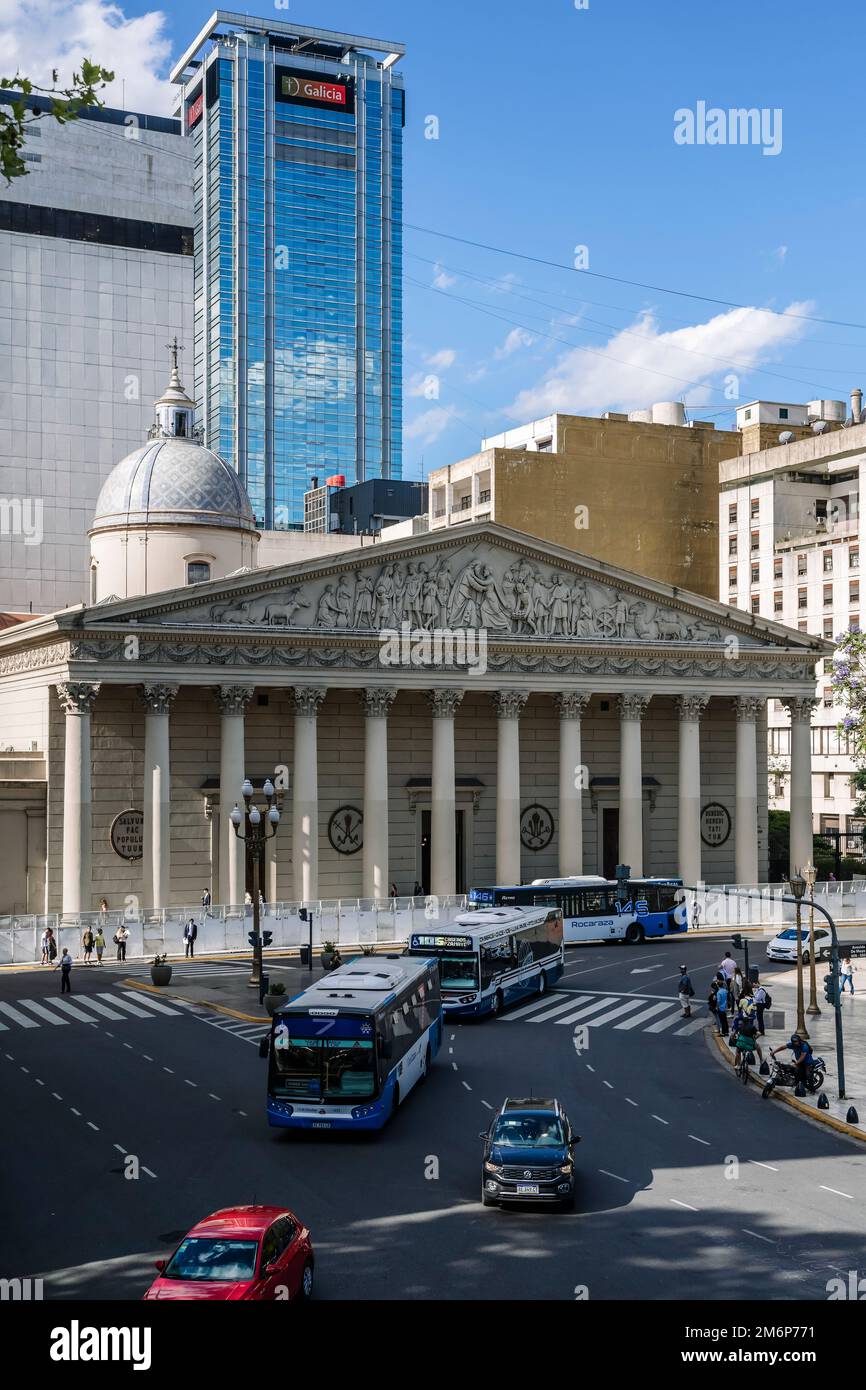 Buenos Aires, Argentina - January 2, 2023: A busy street in the central ...