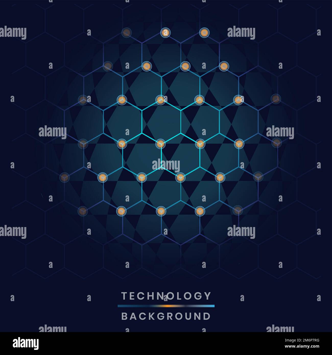 Blue hexagon network technology background vector Stock Vector Image ...