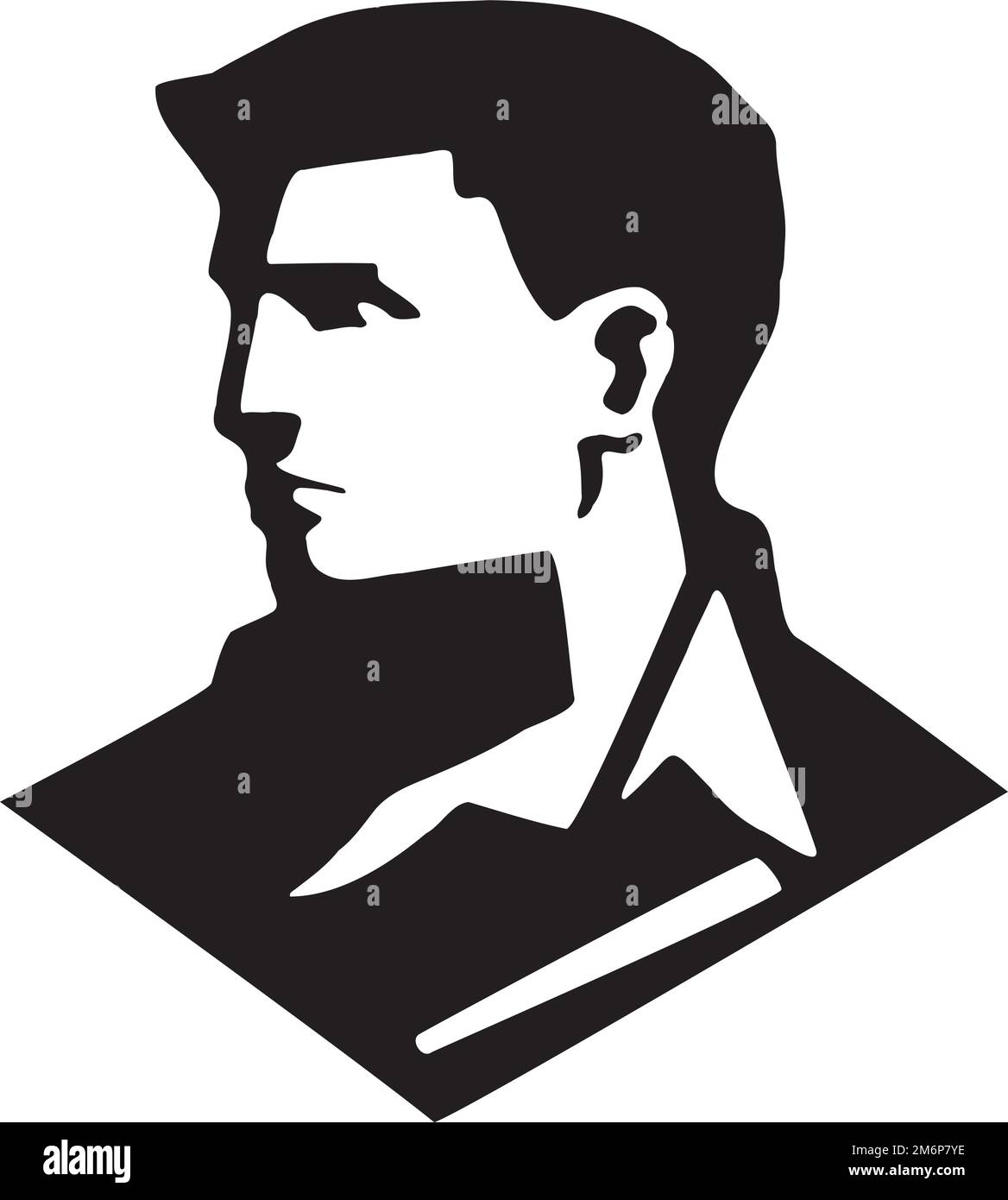 A vector of a shadowy icon of a young handsome man isolated on an empty ...