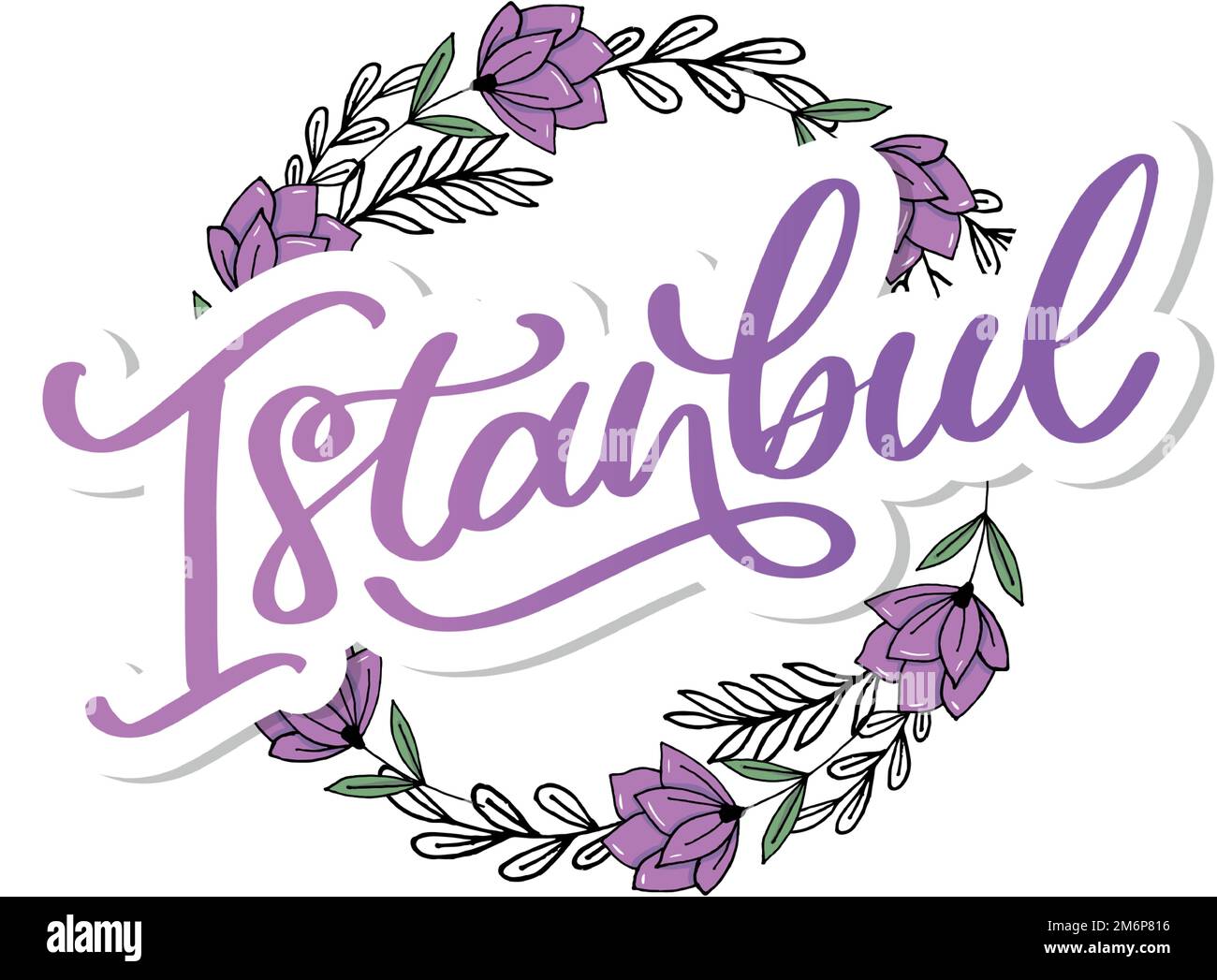 Istanbul. Hand lettering. Vector logo of Istanbul in black color with ...