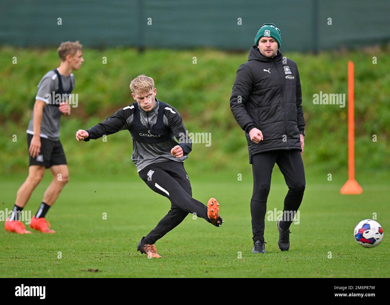 Plymouth Argyle defender Saxon Earley (24) takes a shoot during the ...
