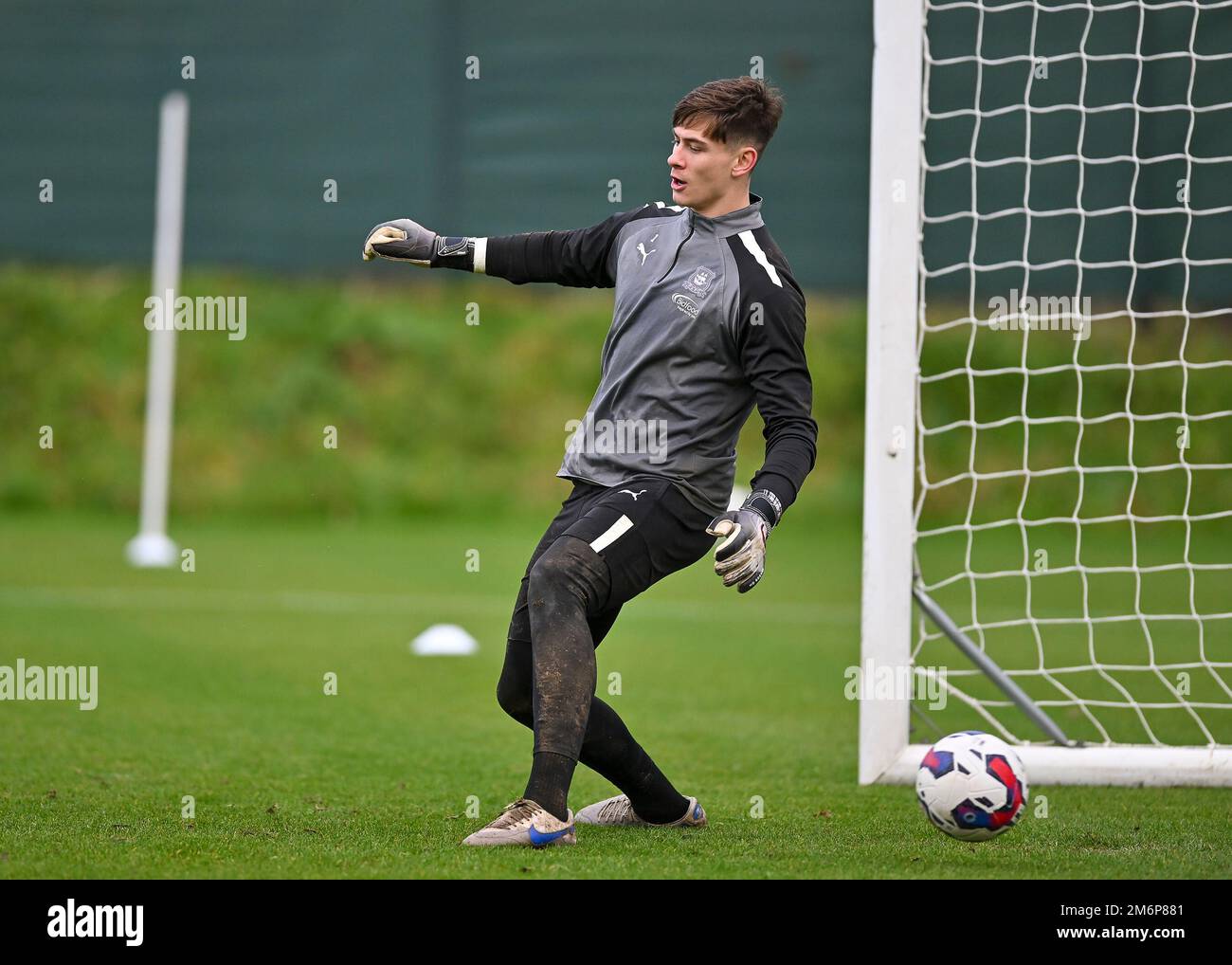Plymouth Argyle goalkeeper Michael Cooper (1) is beaten from free kick ...