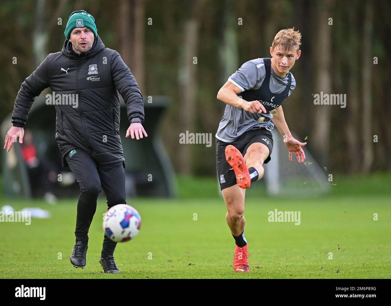 Plymouth Argyle forward Ben Waine (23) takes a shoot during the ...