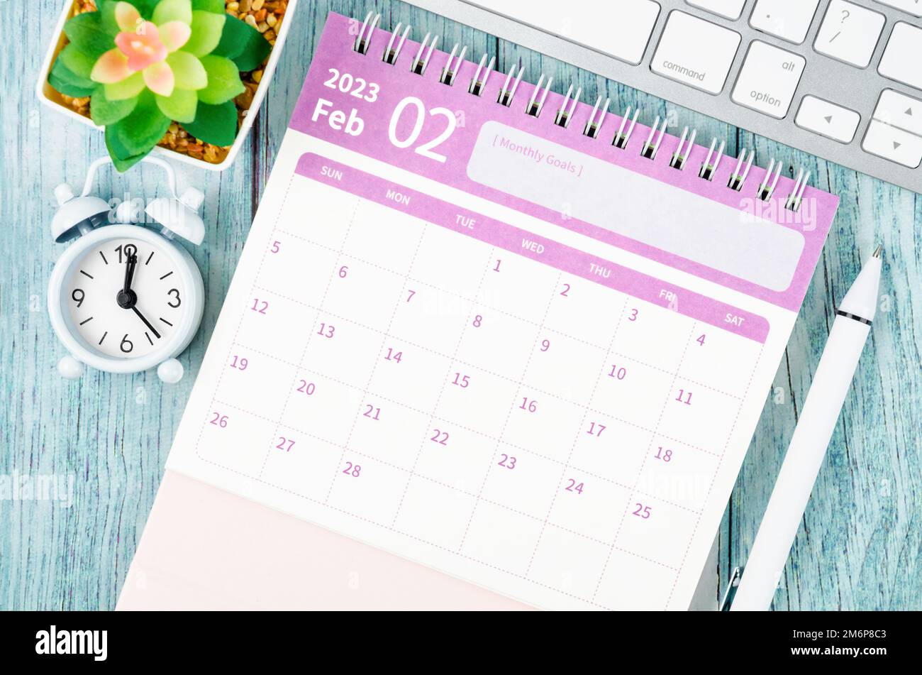 February 2023 Monthly desk calendar for the organizer to plan 2023 year ...
