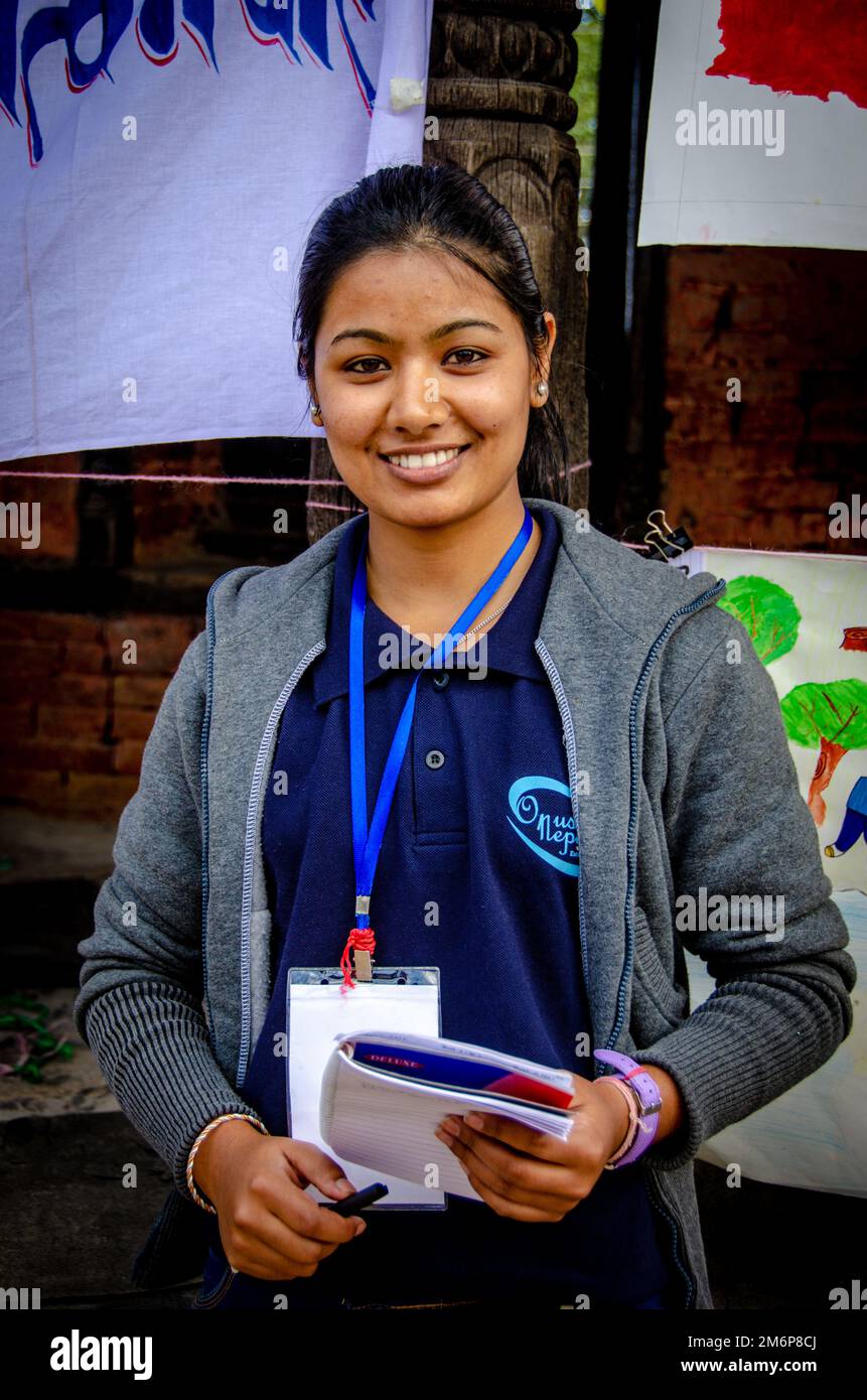 Faces of Nepal: Young Woman Stock Photo - Alamy