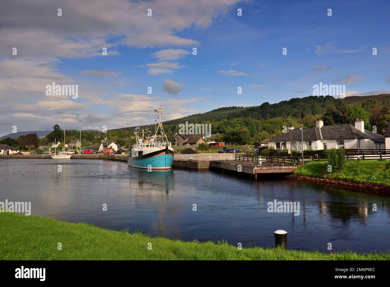 Former fishing vessel Nova Spero moored in Corpach basin, at the ...