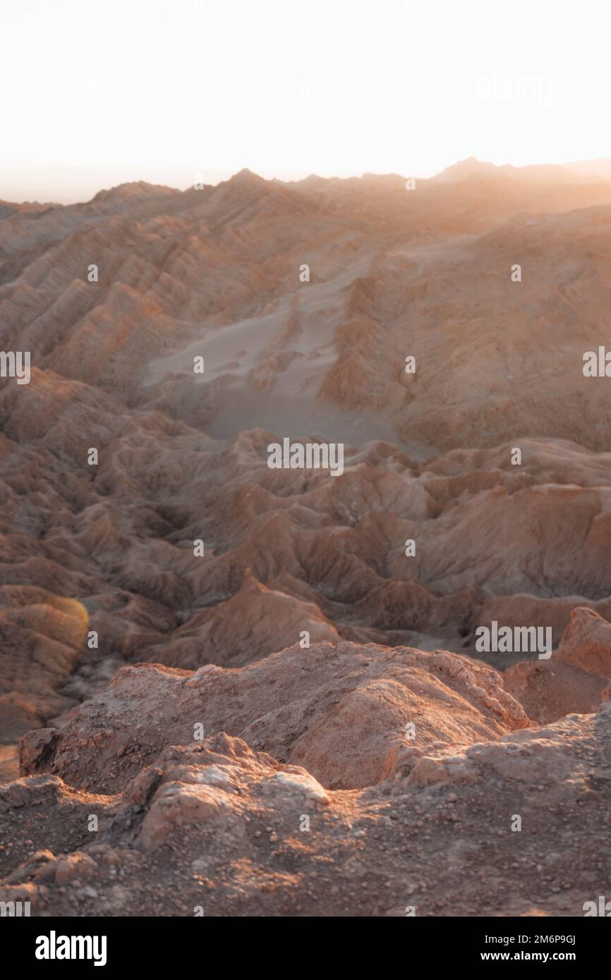 Beautiful view Valle de la Luna Moon Valley San Pedro de Atacama Desert Chile Stock Photo - Alamy