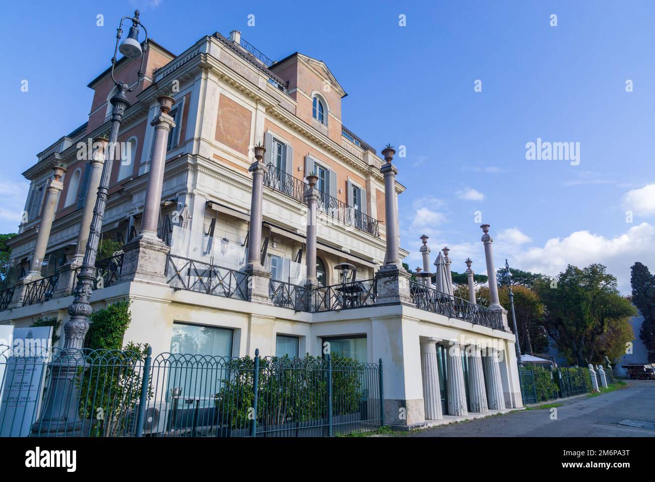 Casina Valadier in the public park Pincian Hill, Villa Borghese gardens ...