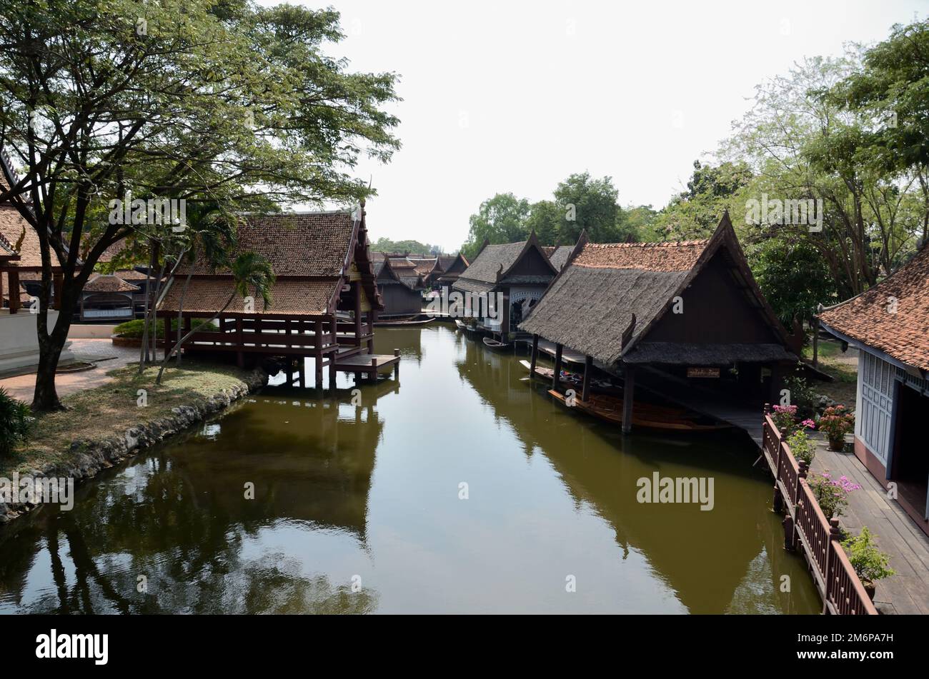 Floating Market, Ancient Siam park, Samut Prakan, Bangkok Stock Photo ...