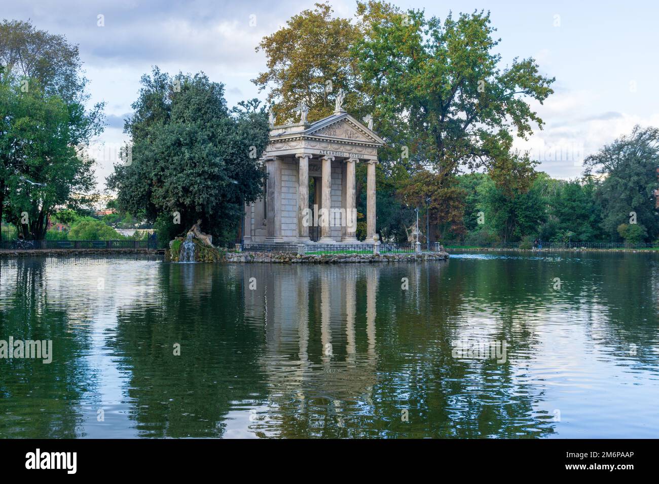 Temple of Aesculapius (19th century) in the public park Pincian Hill ...
