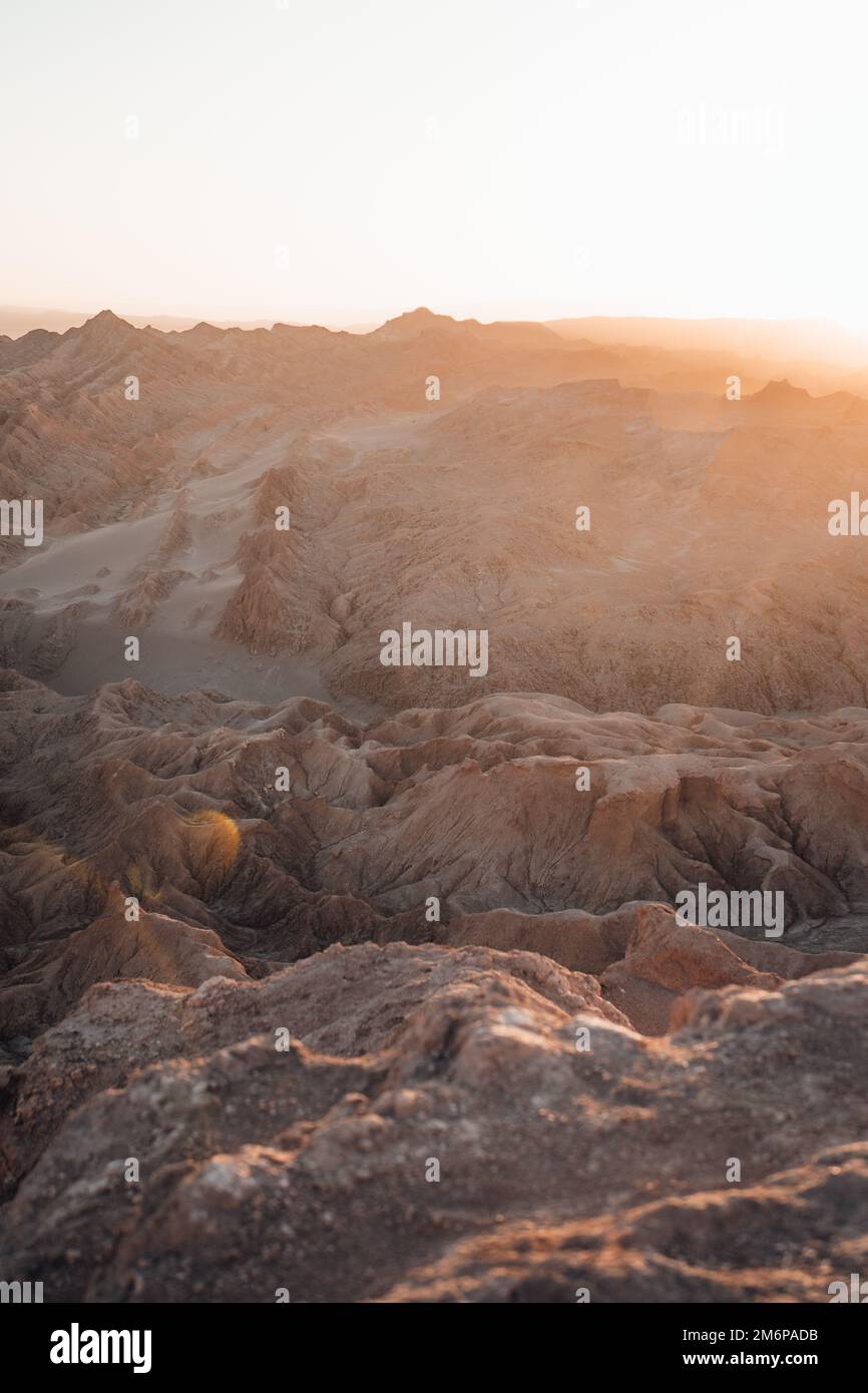 Beautiful view Valle de la Luna Moon Valley San Pedro de Atacama Desert Chile Stock Photo - Alamy
