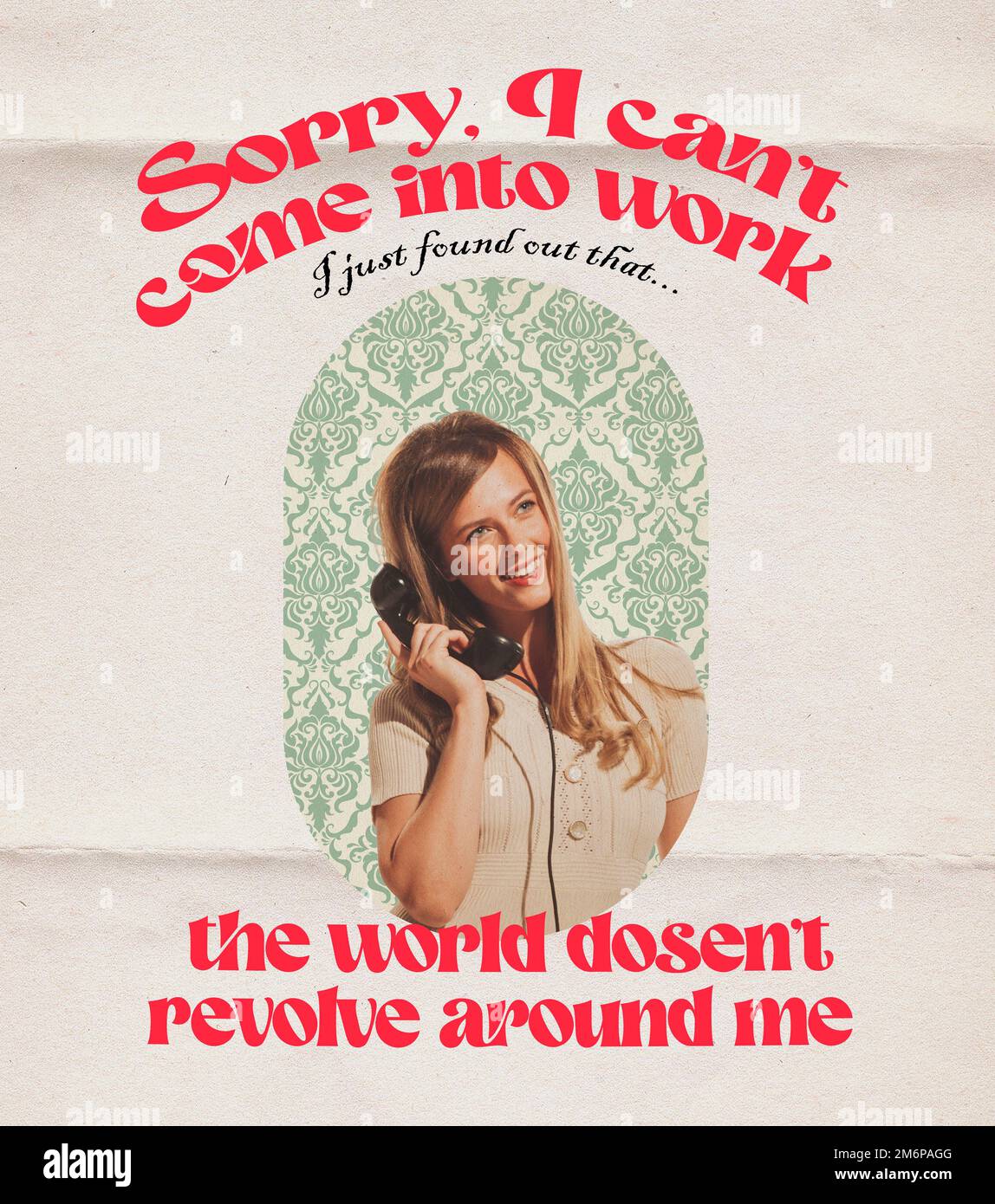 Creative conceptual poster with beautiful stylish young emotional woman ...