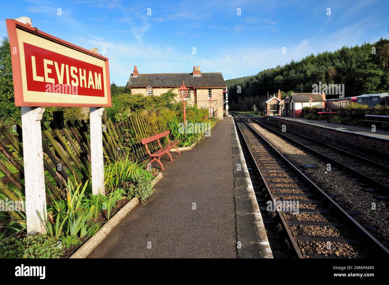 A quiet early morning at Levisham station on the North Yorkshire Moors ...