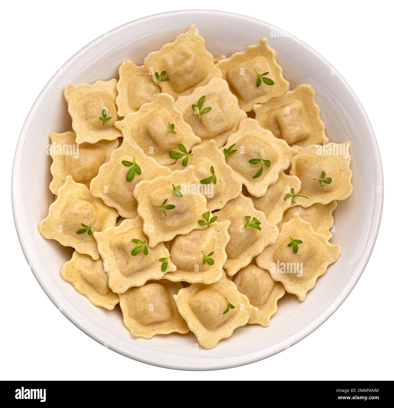 Ravioli isolated on white background, top view Stock Photo - Alamy