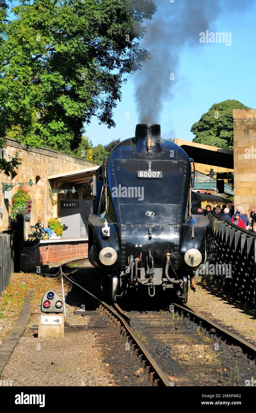 After arriving at Pickering station Class A4 Pacific No 60007 Sir Nigel ...
