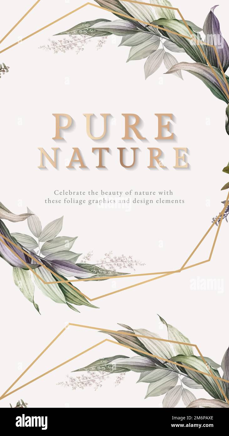 Pure nature frame design vector Stock Vector Image & Art - Alamy